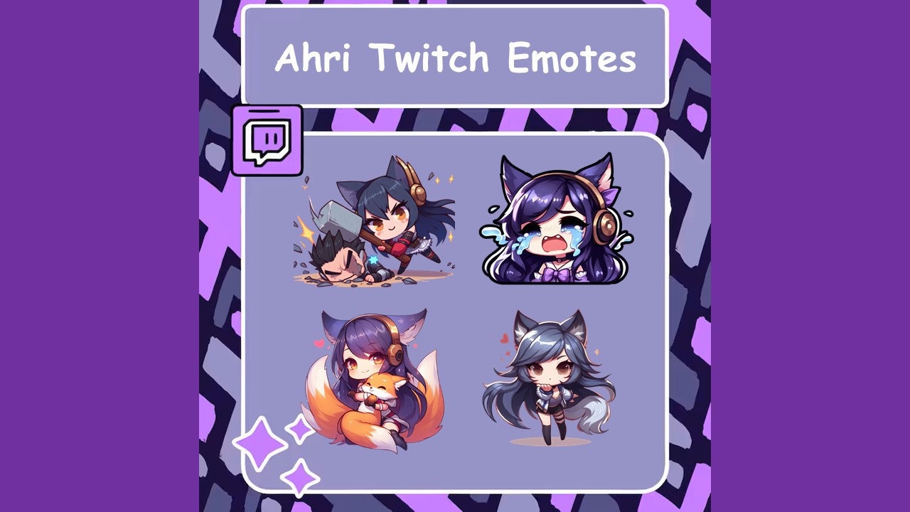 Ahri Twitch Emotes - Discord / Youtube / Facebook Stream Emote - Etsy