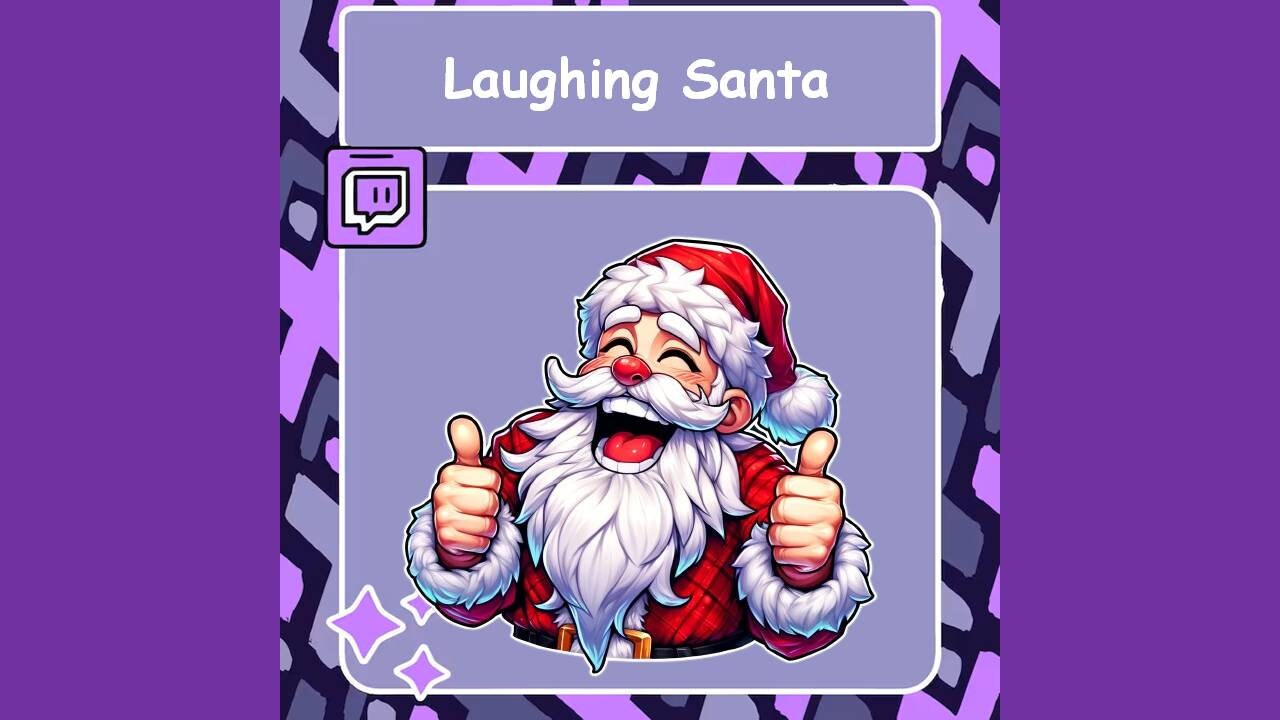 Laughing Santa Twitch Emote, Discord Emote, X-mas Emote, Youtube Emote ...