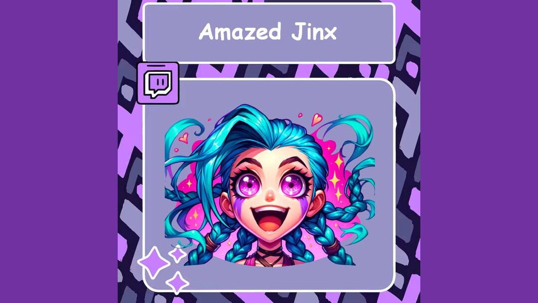 Amazed Jinx Emote, Streamer Sub Badge, Lol Emote - Etsy UK