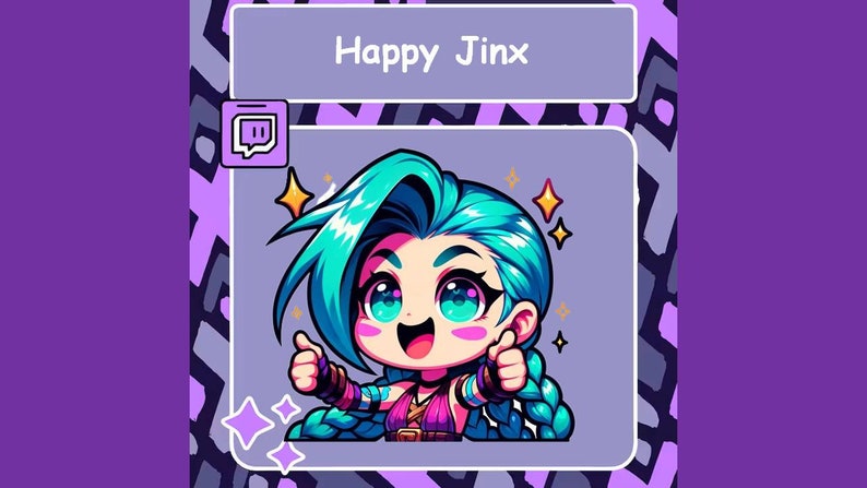 Happy Jinx Twitch Emote, Jinx Emote, Discord emote, League of Legends ...