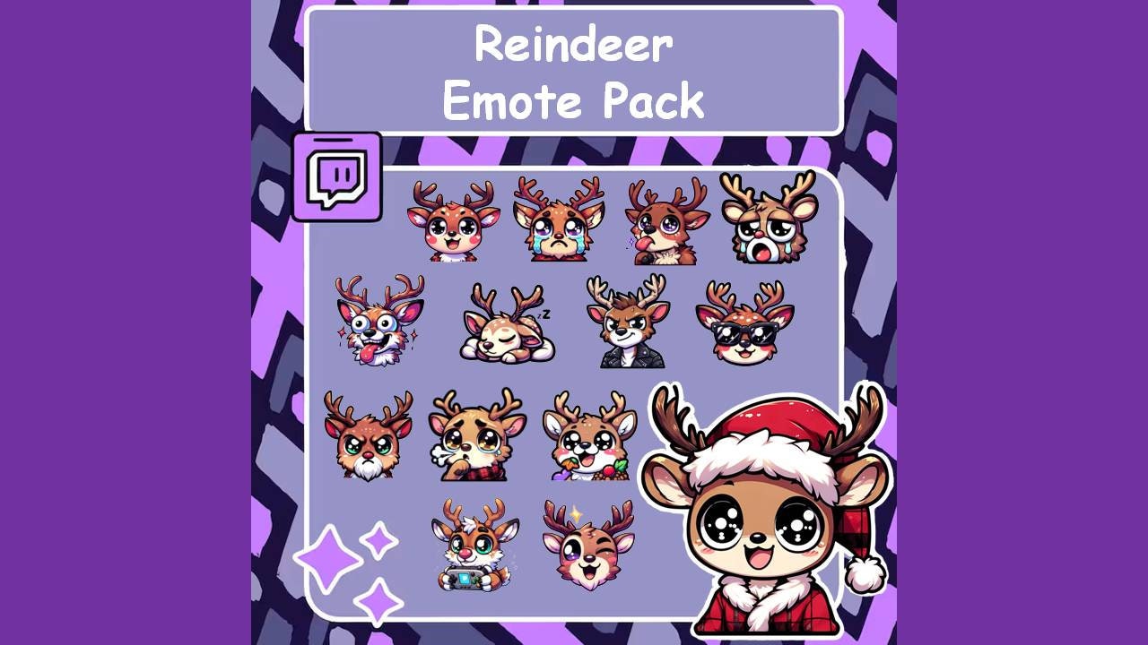 Reindeer Twitch Emotes, Discord Emotes, Christmas Emotes, X-mas Emotes ...