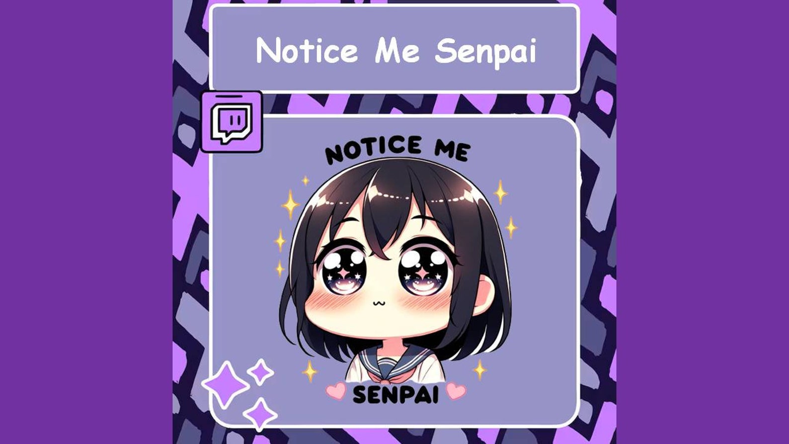 Notice Me Senpai Twitch Emote, Discord Emote, Cute Emote, Girl Emote ...