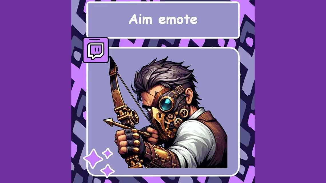 Aim Twitch Emote Discord Emote Steampunk Emote Hunter - Etsy
