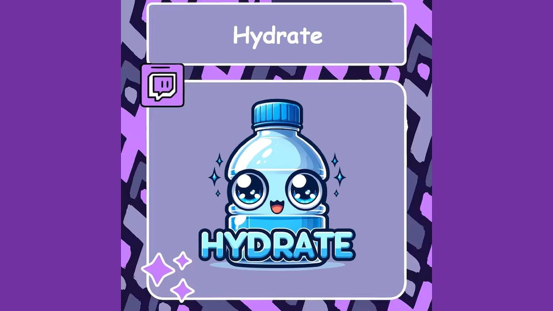 Hydrate Twitch Emote, Discord Emote, Cute Emote, Water Emote, Youtube ...