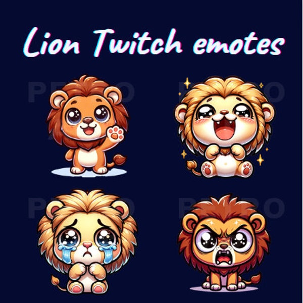 Lion Twitch Emotes - Etsy