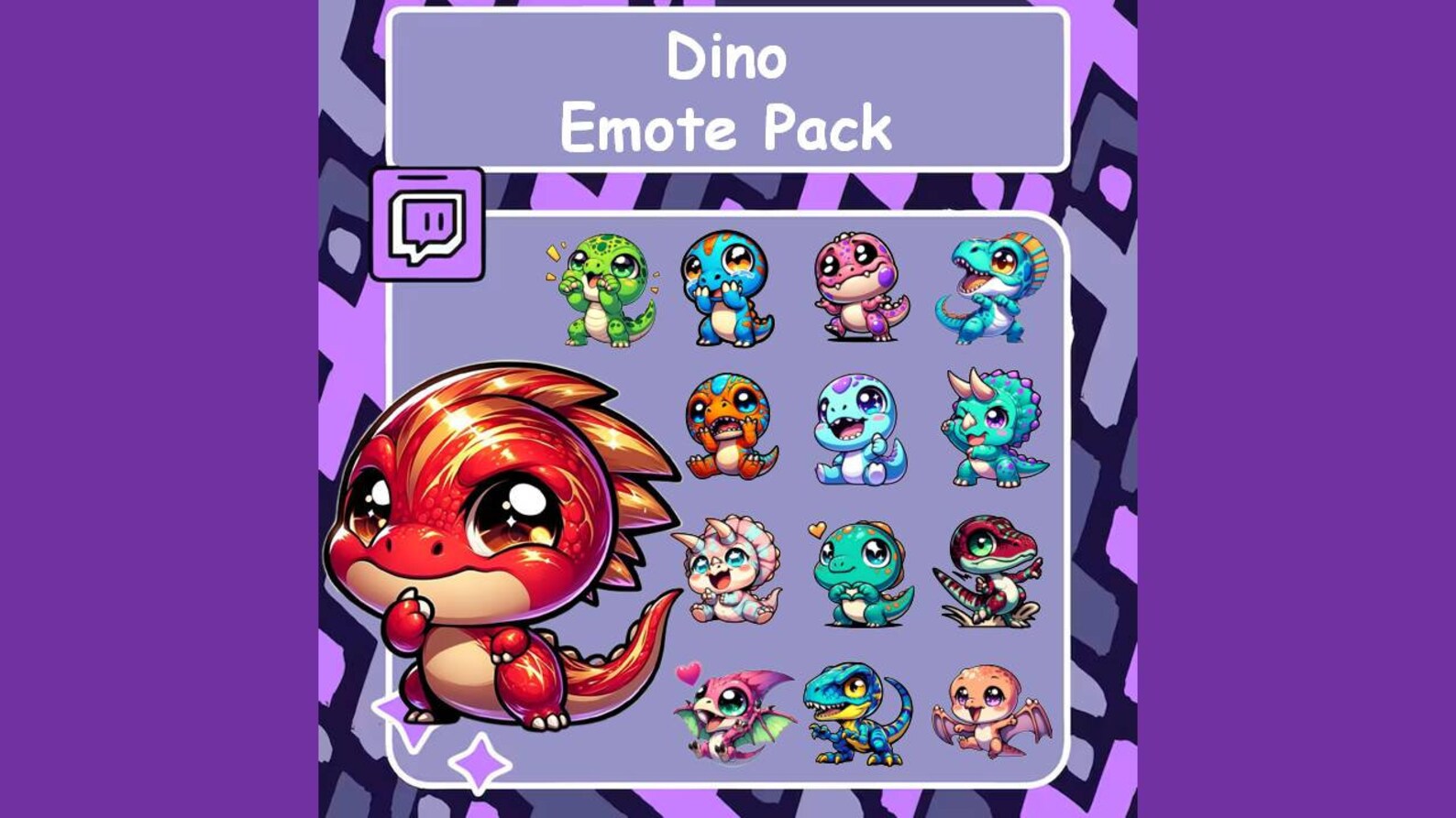 Dino Twitch Emotes, Discord Emotes, Chibi Emotes, Dinosaur Emotes ...
