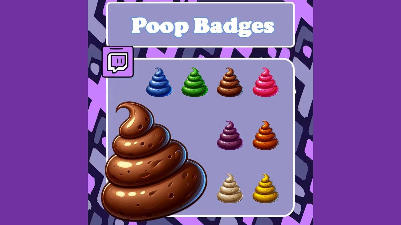 Twitch Badges // Poop Badges for Streamers / Realistic POO / Streamer ...
