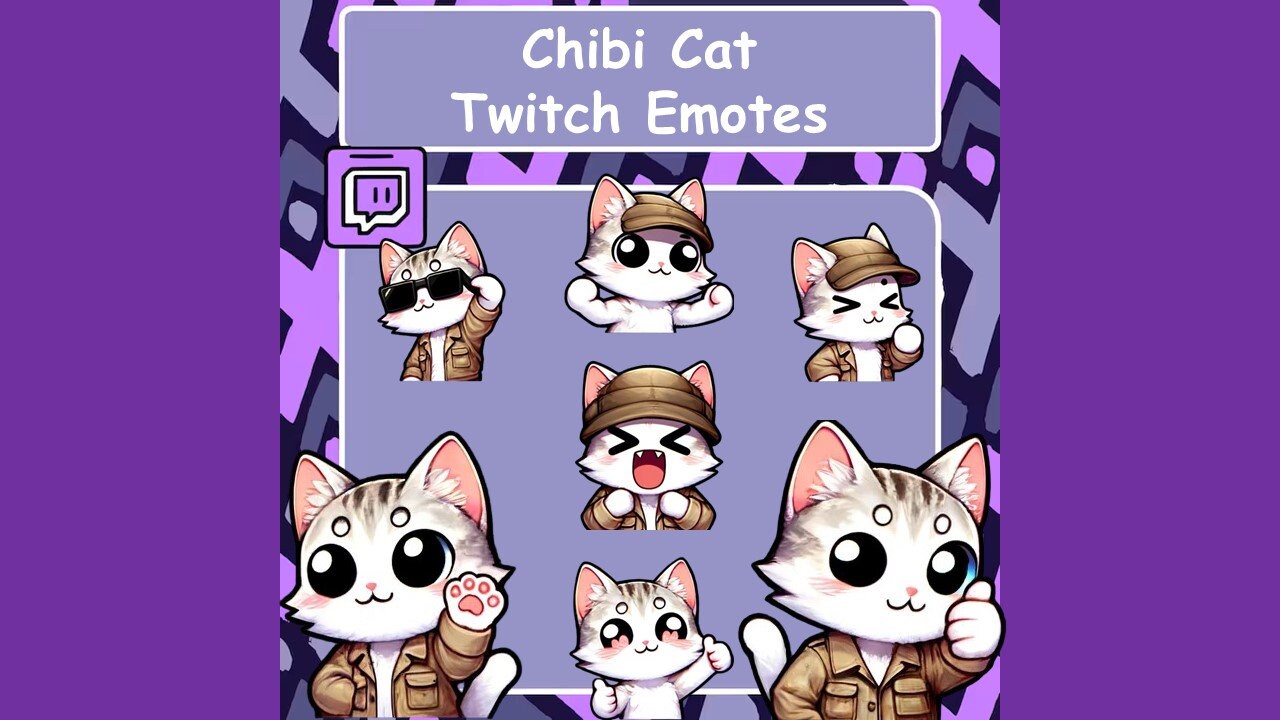 Chibi Cat Emotes, White Cat Twitch Emotes, Youtube Emotes, Discord ...