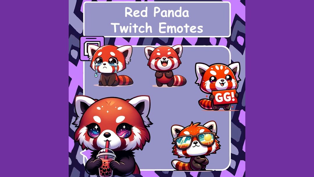 Red Panda Twitch Emotes - Discord / Youtube / Facebook Stream Emote - Etsy
