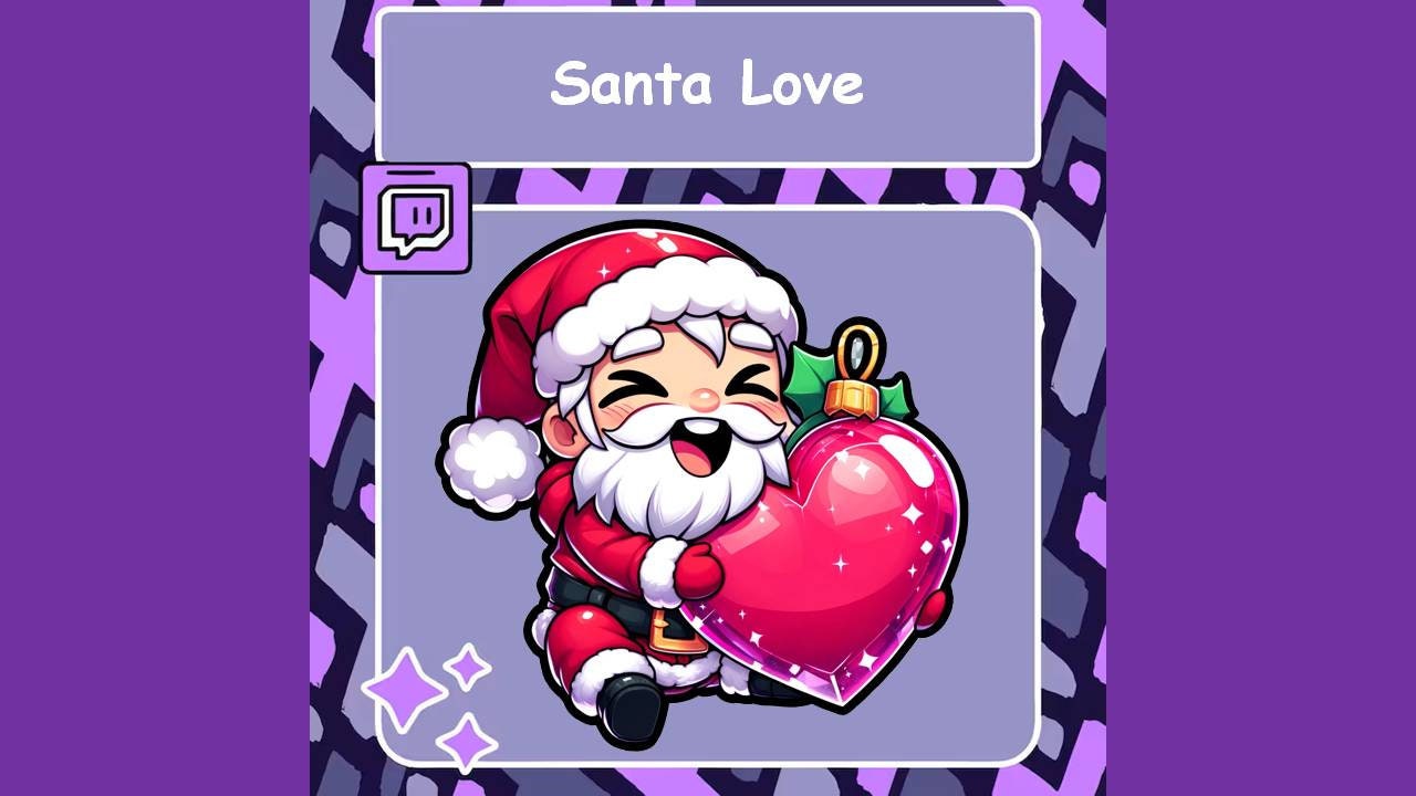Santa Love Twitch Emote, Discord Emote, Santa Emote, Love Emote ...
