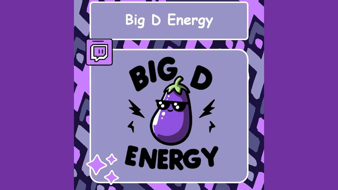 Eggplant Big D Energy Twitch Emote, Discord, Youtube (digital Download ...