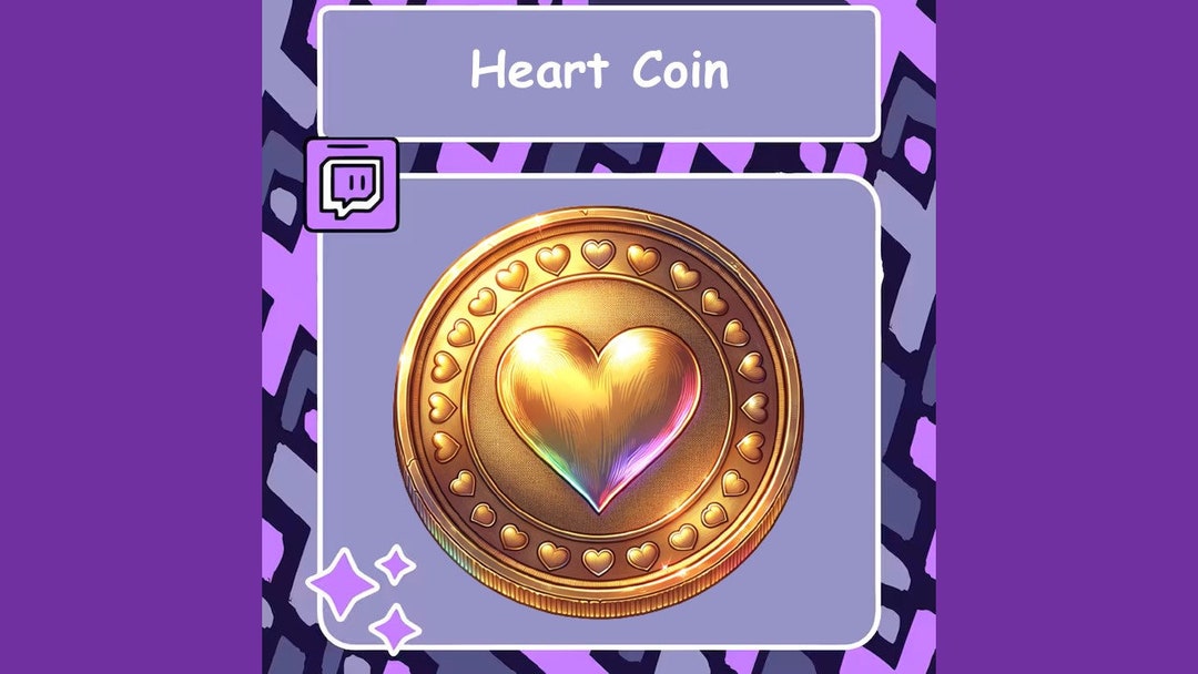 Heart Coin Twitch Emote, Discord Emote, Cute Emote, Shiny Emote ...