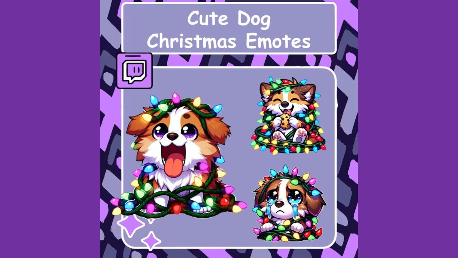 Cute Christmas Dog Emote Set, Twitch/discord/youtube (digital Download ...