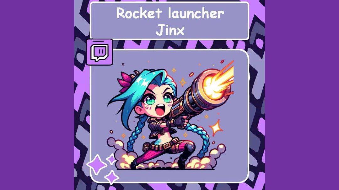 Rocket Launcher Jinx Twitch Emote, Jinx Emote, Discord Emote, League of ...