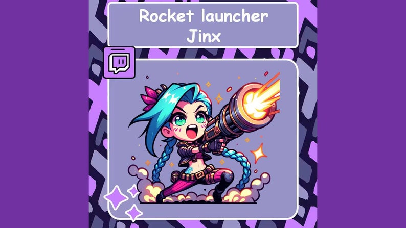 Rocket Launcher Jinx Twitch Emote, Jinx Emote, Discord Emote, League of ...