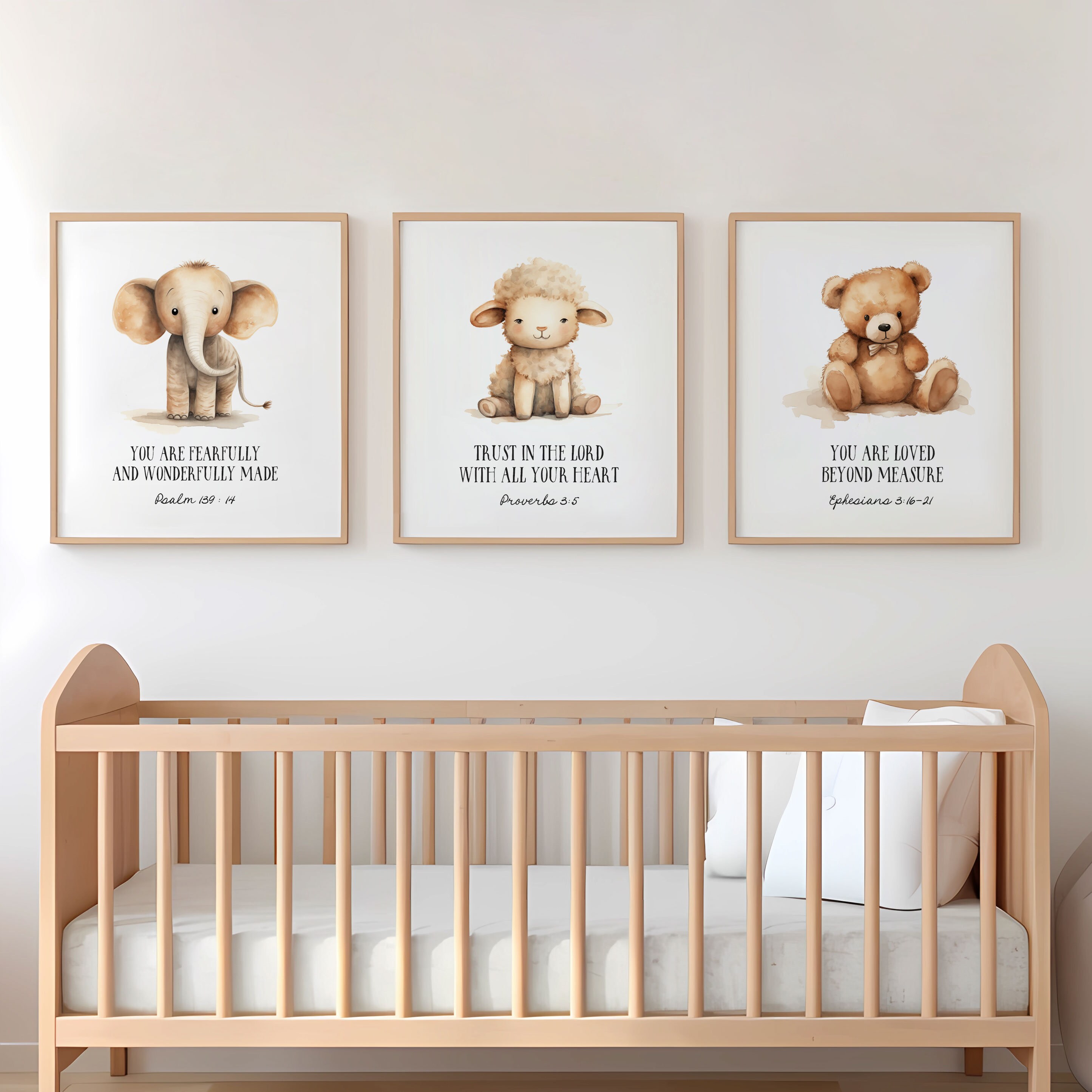 Christian Nursery Print, Nursery Wall Art, Nursery Bible Verse Posters ...