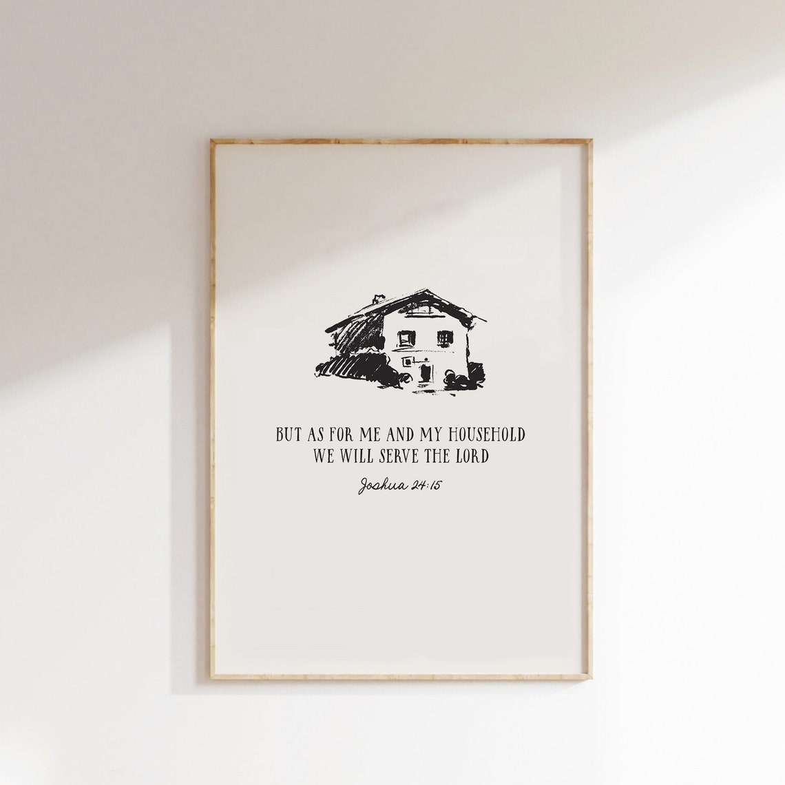 Joshua 24:15 Christian Poster, Printable Wall Art, Bible Verse Wall Art ...