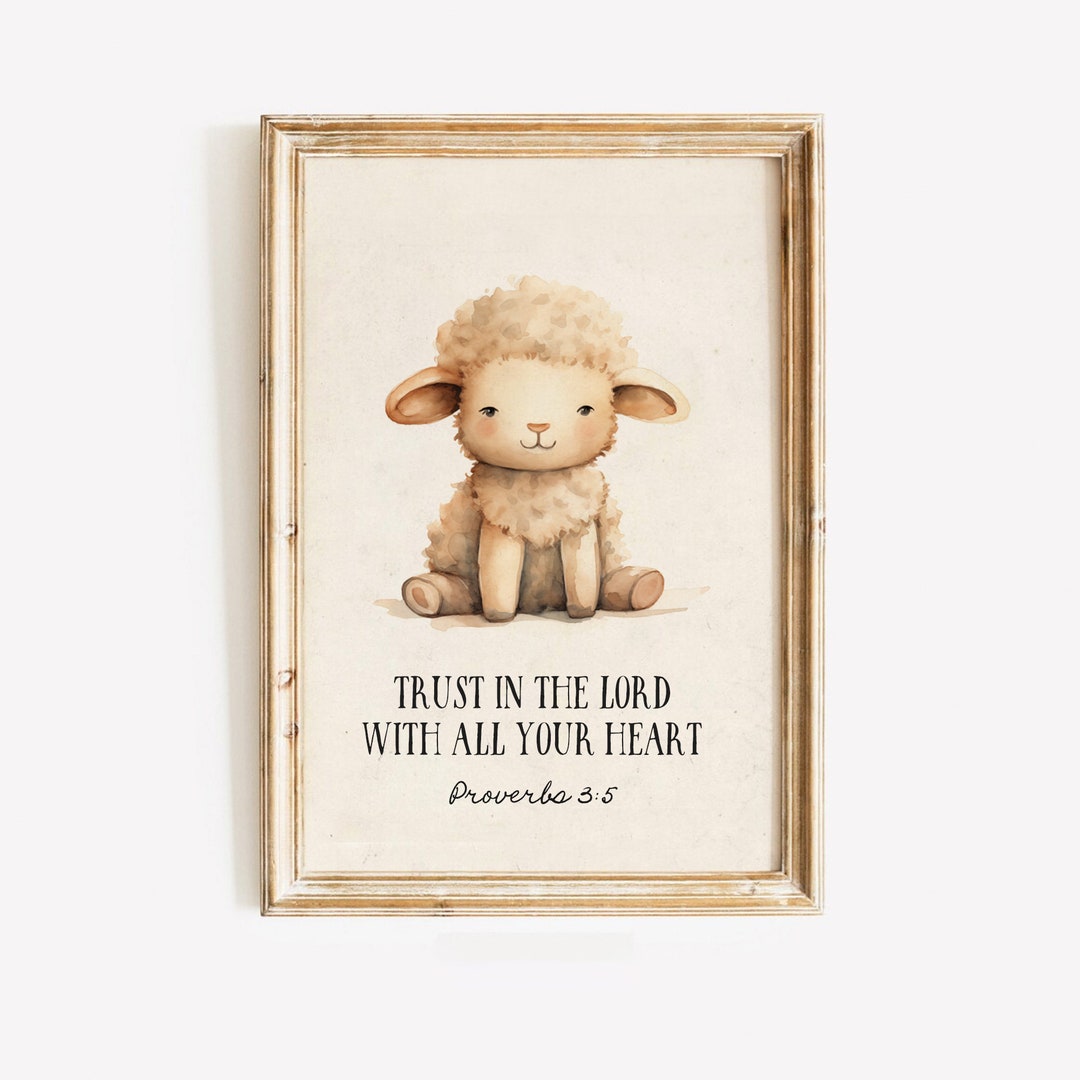 Christian Nursery Print, Nursery Wall Art, Nursery Bible Verse Posters ...