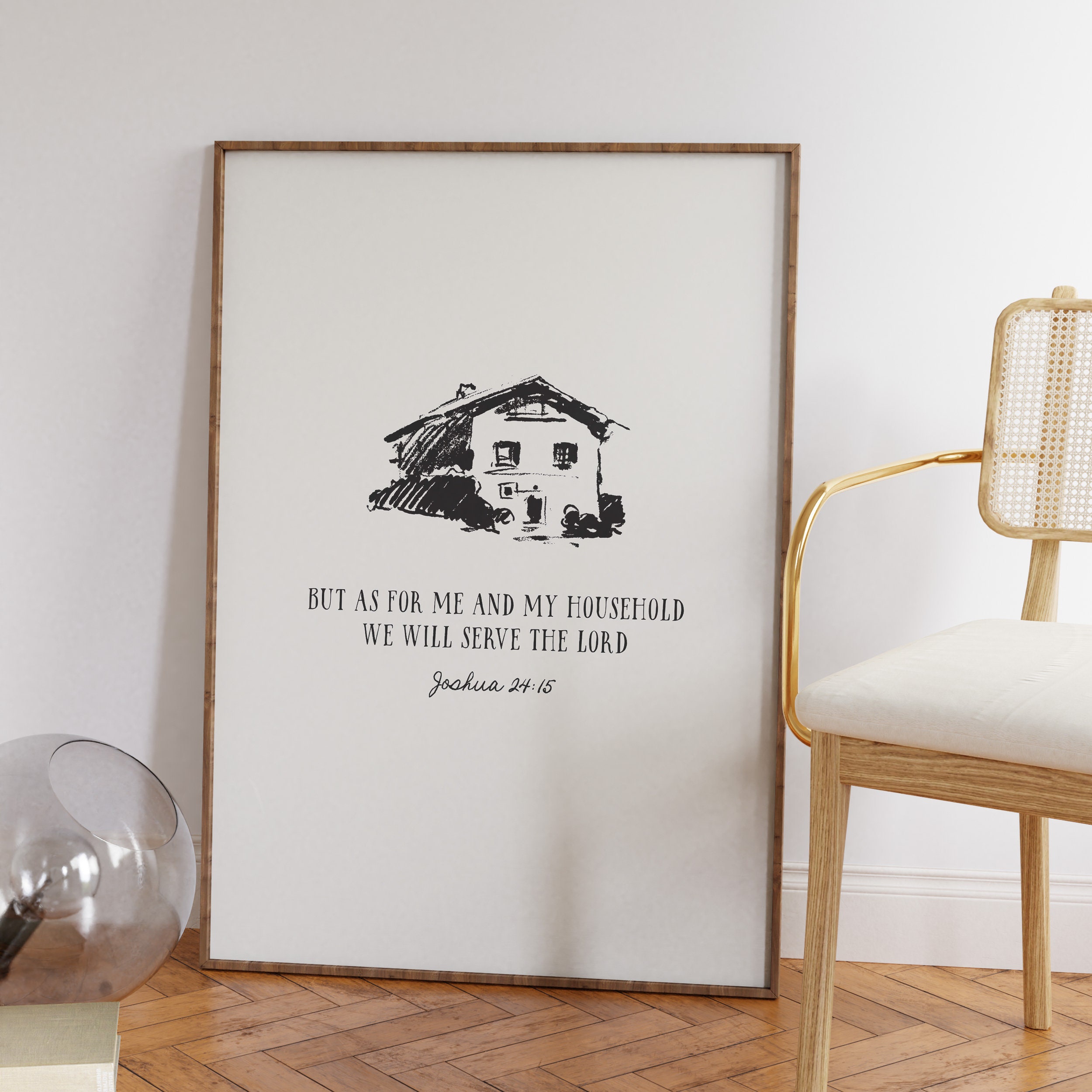 Joshua 24:15 Christian Poster, Printable Wall Art, Bible Verse Wall Art ...