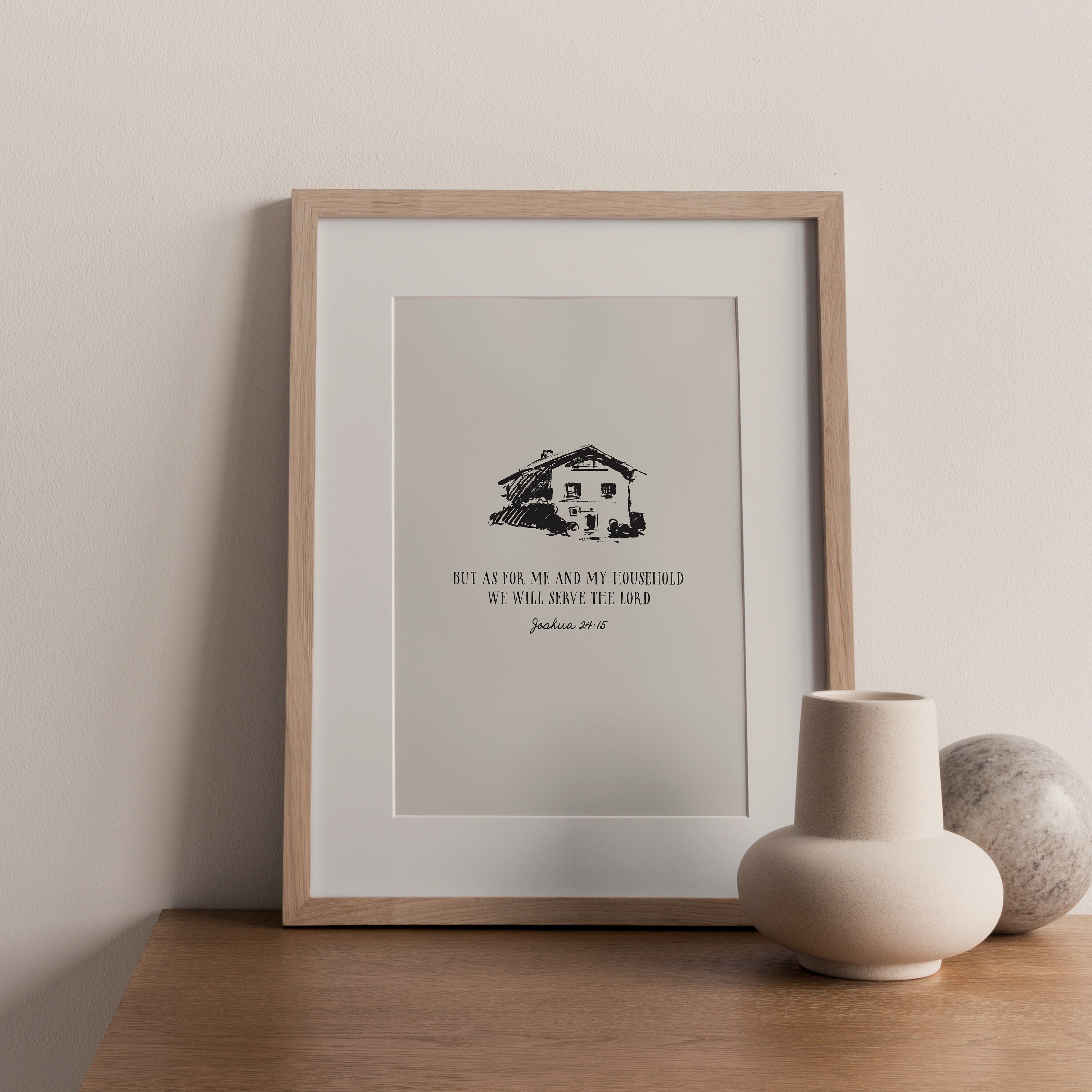 Joshua 24:15 Christian Poster, Printable Wall Art, Bible Verse Wall Art ...
