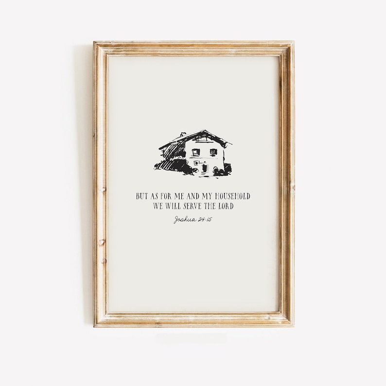 Joshua 24:15 Christian Poster, Printable Wall Art, Bible Verse Wall Art ...