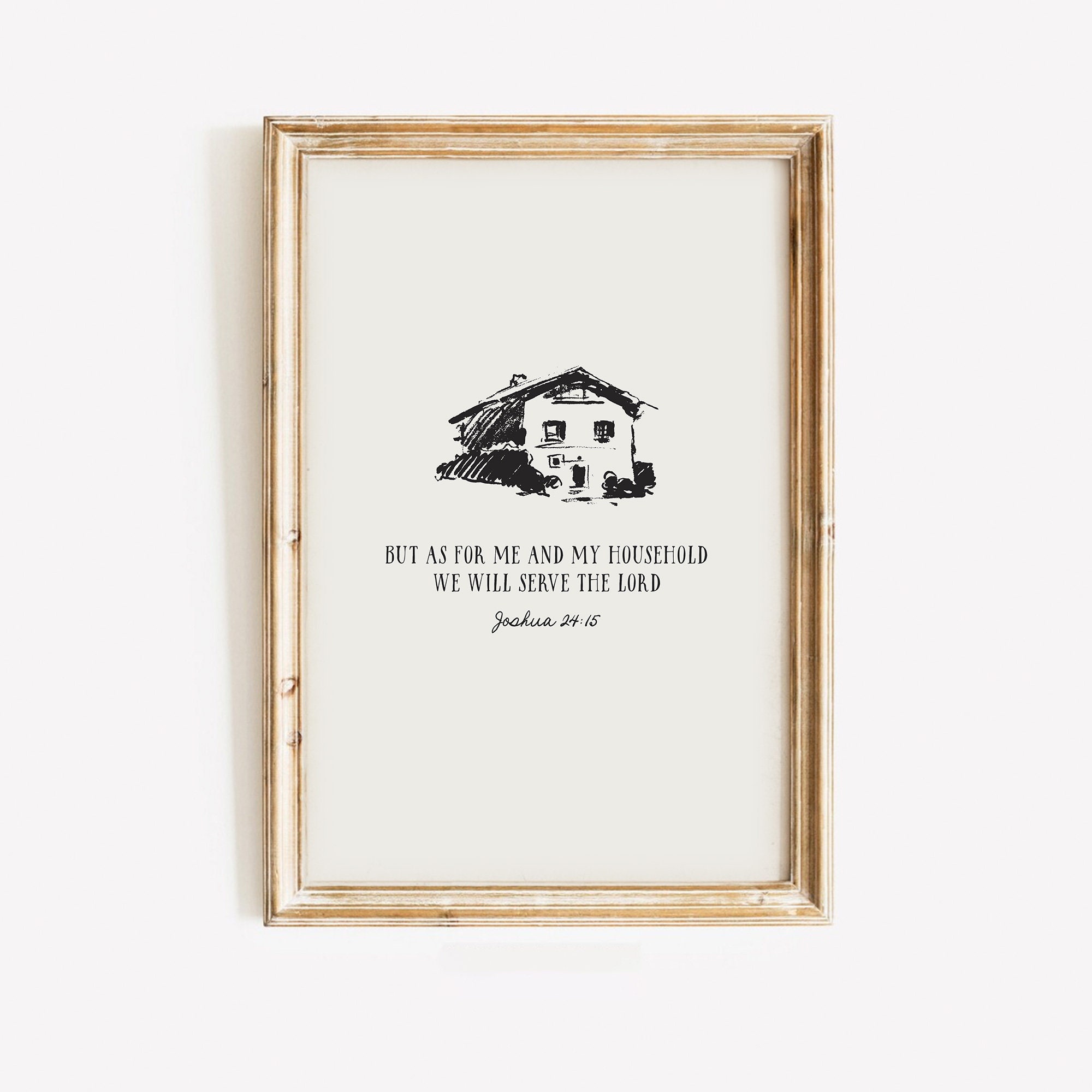 Joshua 24:15 Christian Poster, Printable Wall Art, Bible Verse Wall Art ...