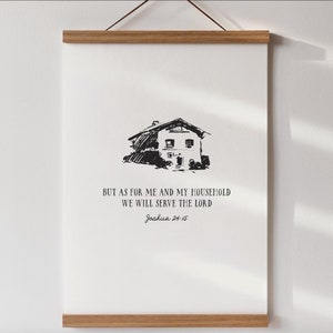 Joshua 24:15 Christian Poster, Printable Wall Art, Bible Verse Wall Art ...