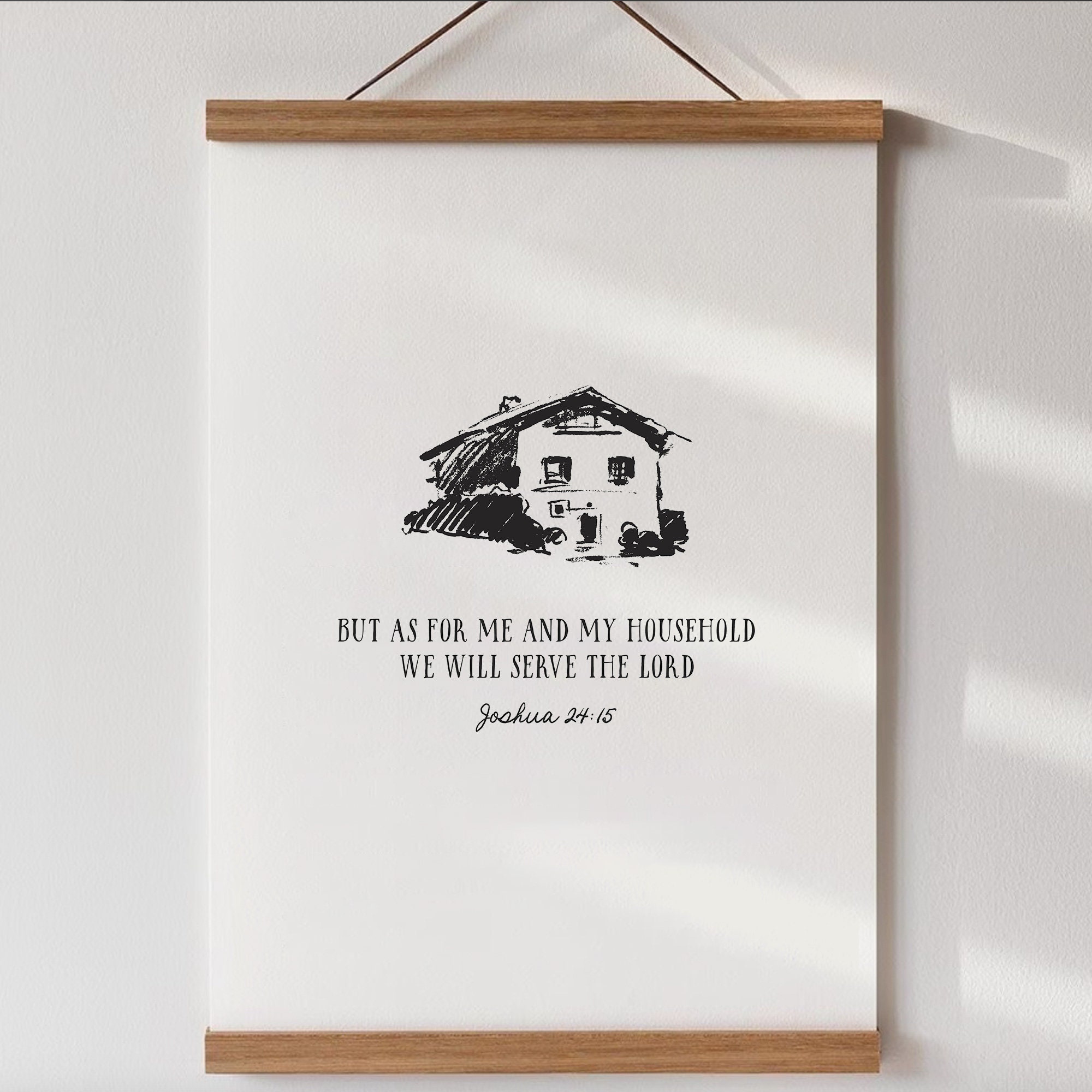 Joshua 24:15 Christian Poster, Printable Wall Art, Bible Verse Wall Art ...
