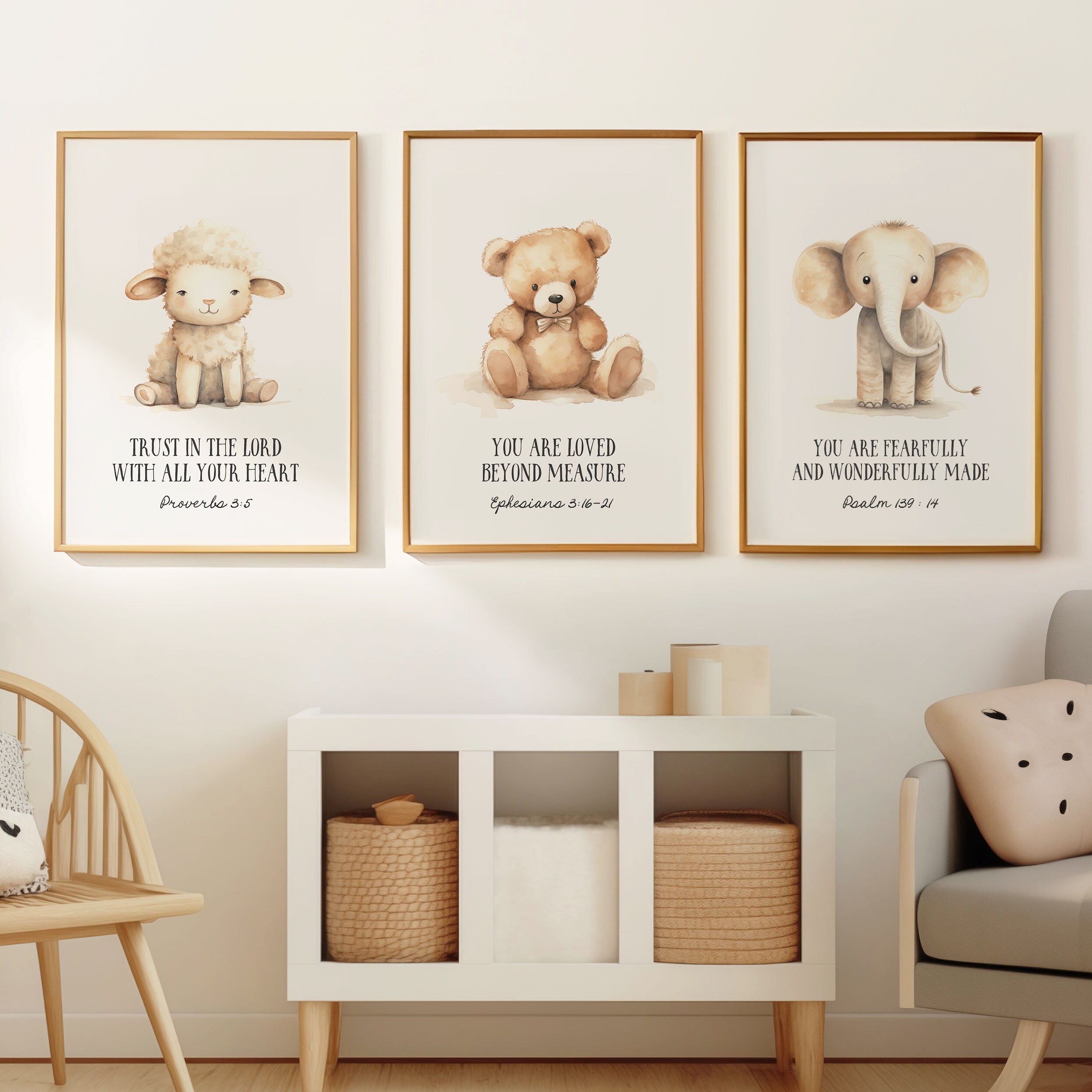 Christian Nursery Print, Nursery Wall Art, Nursery Bible Verse Posters ...