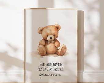 Christian Nursery Print, Nursery Wall Art, Nursery Bible Verse Posters ...