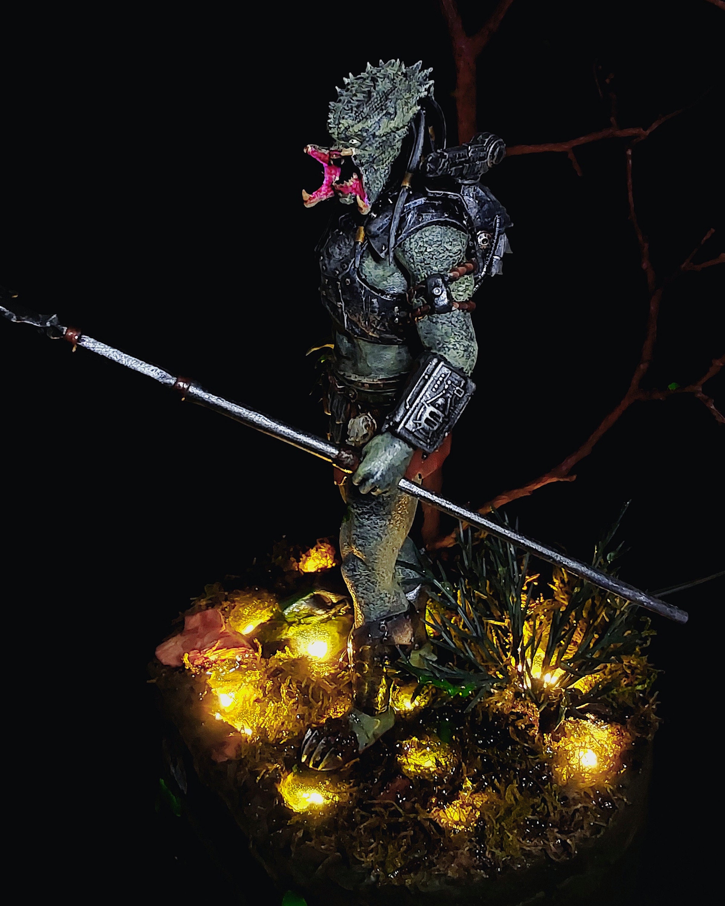 Predator Figurine. Diorama Base With Lightning. - Etsy