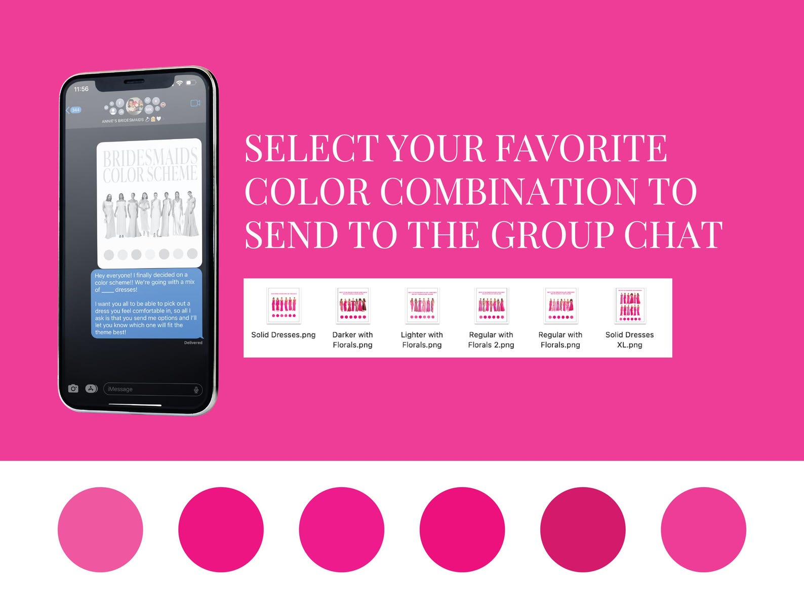 Hot Pink Mix and Match Bridesmaid Dresses | Color Scheme | Templates ...