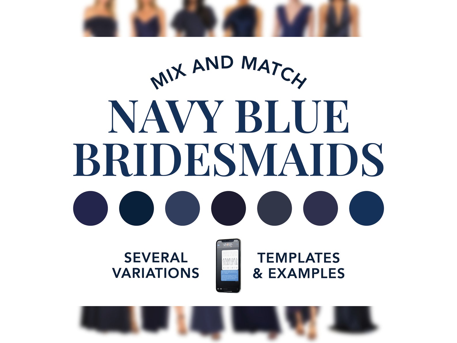 Navy Blue Mix and Match Bridesmaid Dresses | Color Scheme | Templates ...