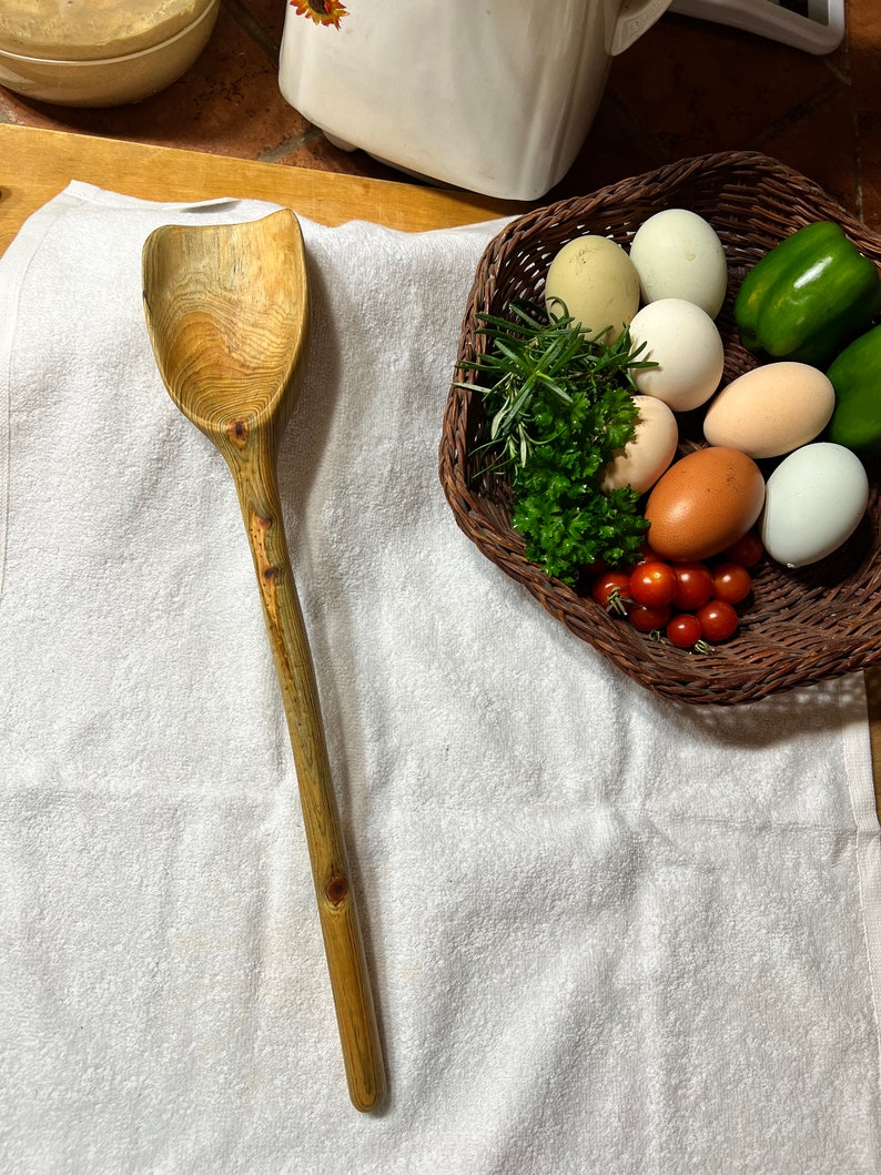 Extra Long and Deep Pine Wooden Spoon - Etsy