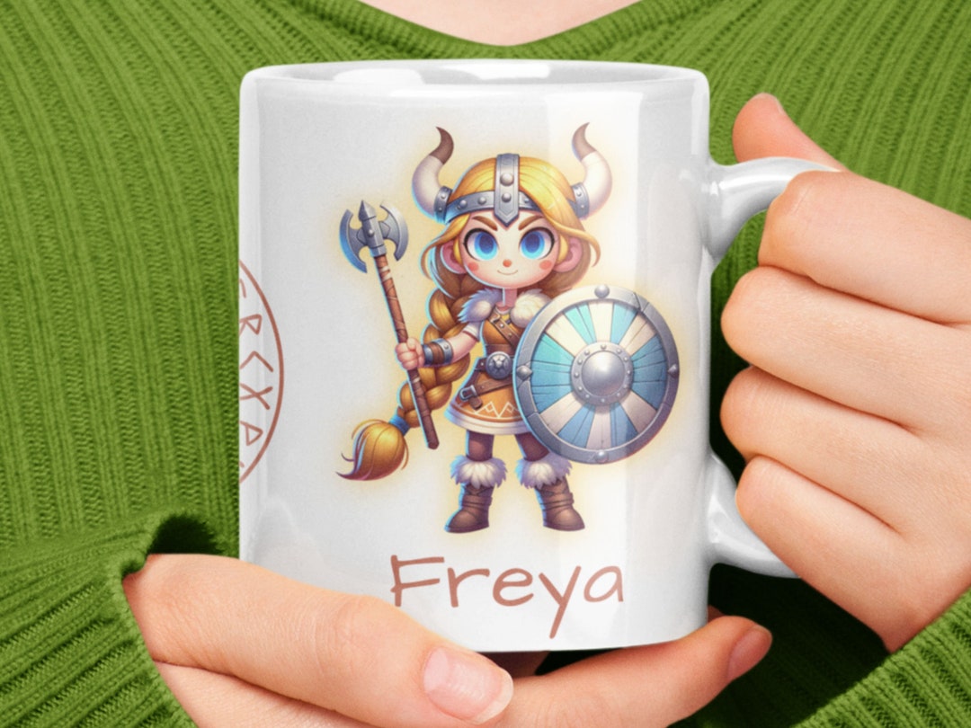 Personalized Viking Coffee Cup, Freya the Fierce, 11 Oz White Ceramic ...