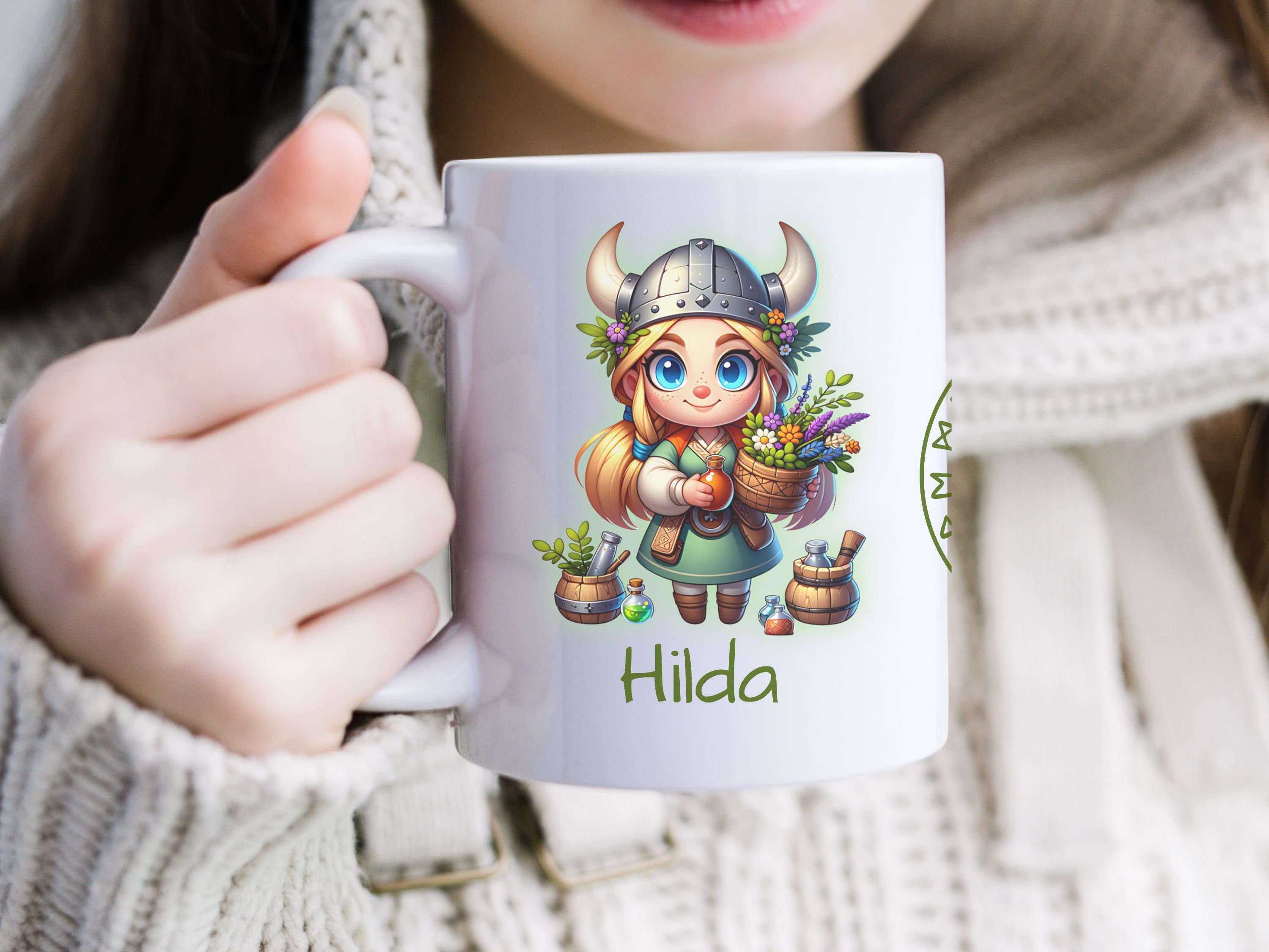 Personalized Viking Coffee Cup, Hilda the Healer, 11 Oz White Ceramic ...