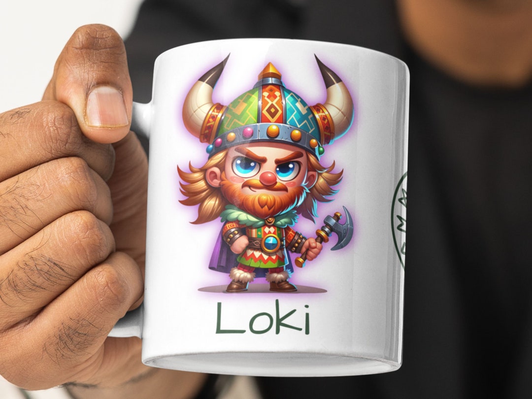 Personalized Viking Coffee Cup, Loki the Trickster, 11 Oz White Ceramic ...