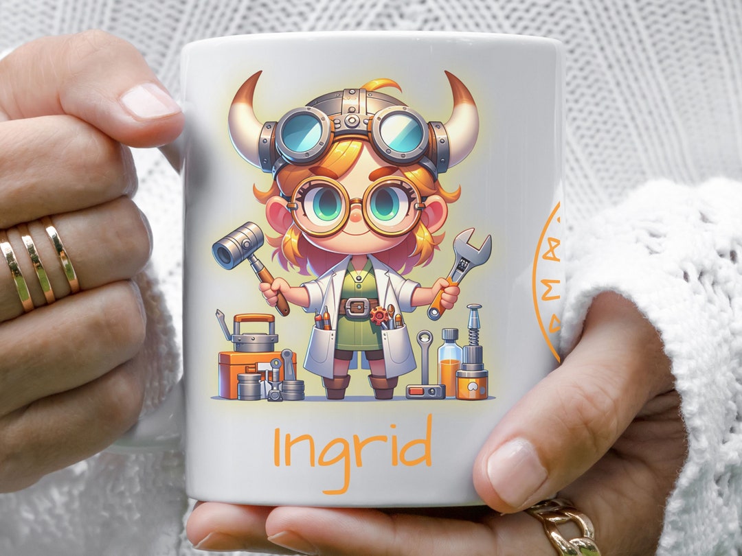 Personalized Viking Coffee Cup, Ingrid the Inventor, 11 Oz White ...
