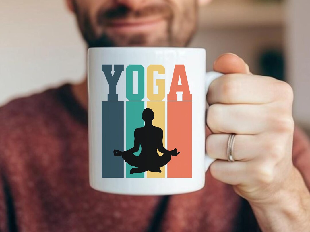 Yoga Mug, 11oz Ceramic Cup - Colorful Yogi Design - Unique Gift for ...