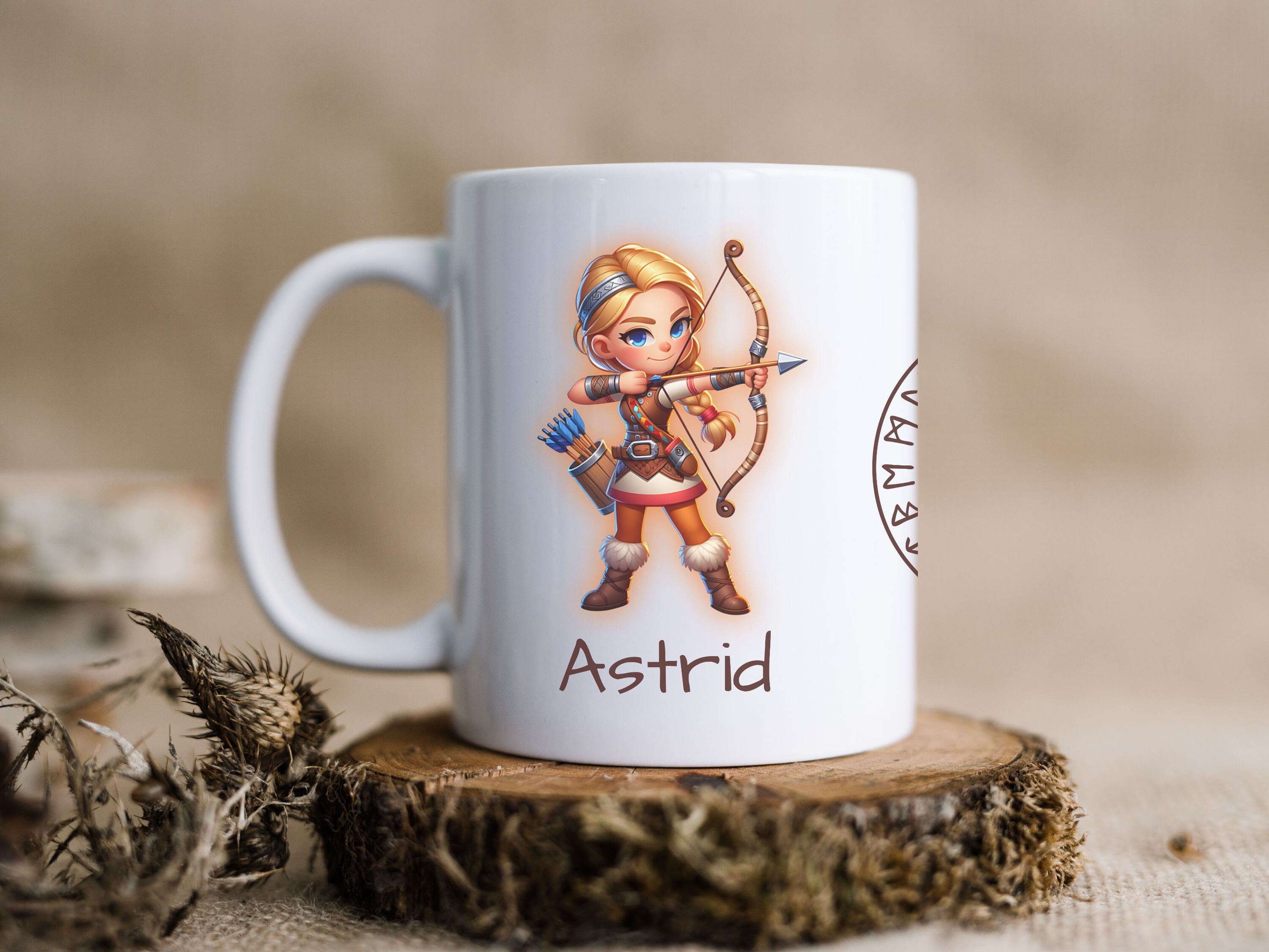 Personalized Viking Coffee Cup, Astrid the Archer, 11 Oz White Ceramic ...