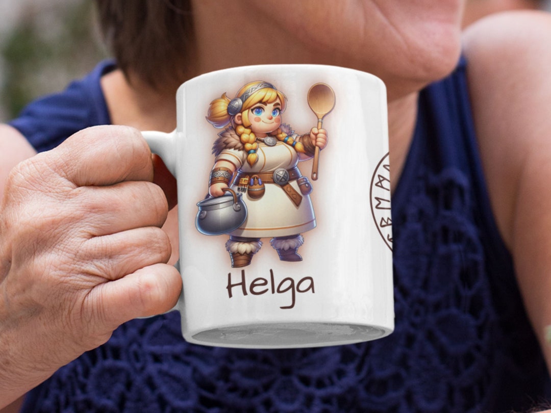 Personalized Viking Coffee Cup, Helga the Hardy, 11 Oz White Ceramic ...