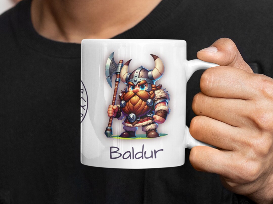 Personalized Viking Coffee Cup, Baldur the Brave, 11 Oz White Ceramic ...