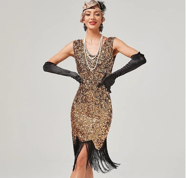 Gatbsy Dress 1920s Flapper Gatsby Dress Vintage Downton - Etsy