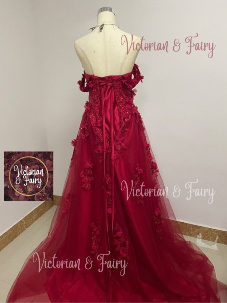 Enchanted Forest Prom Dress Lily, Ball Gown Dress, Prom Dress, Red Prom ...