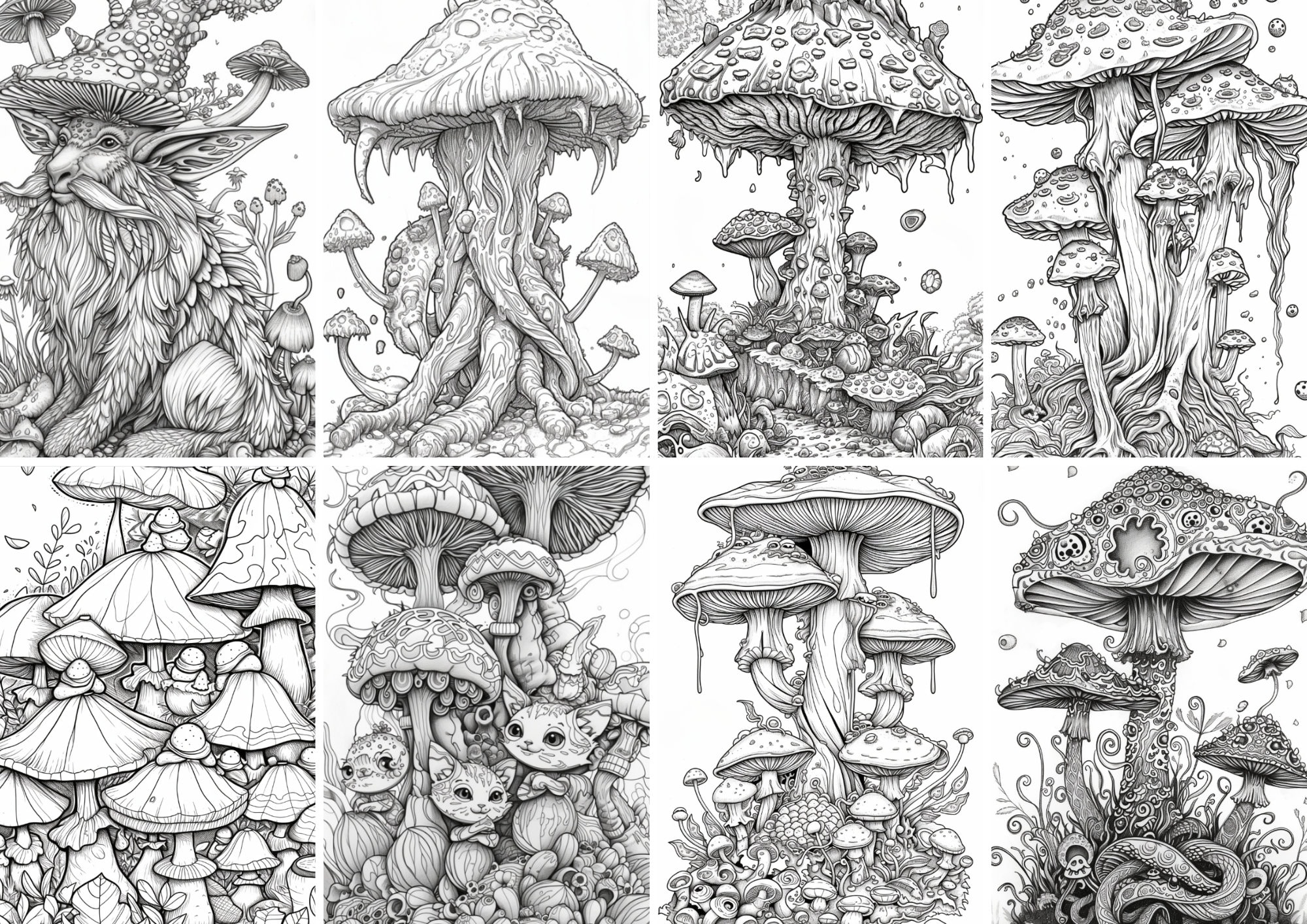 Mushroom Kingdom Printable Coloring Pages 16 Psychedelic Trippy Magic ...