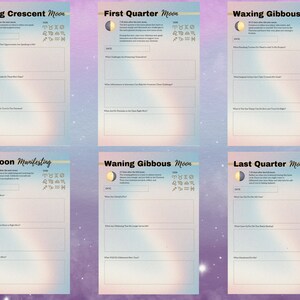 Printable Moon Planner | Moon Journal | Lunar Phases | Celestial ...