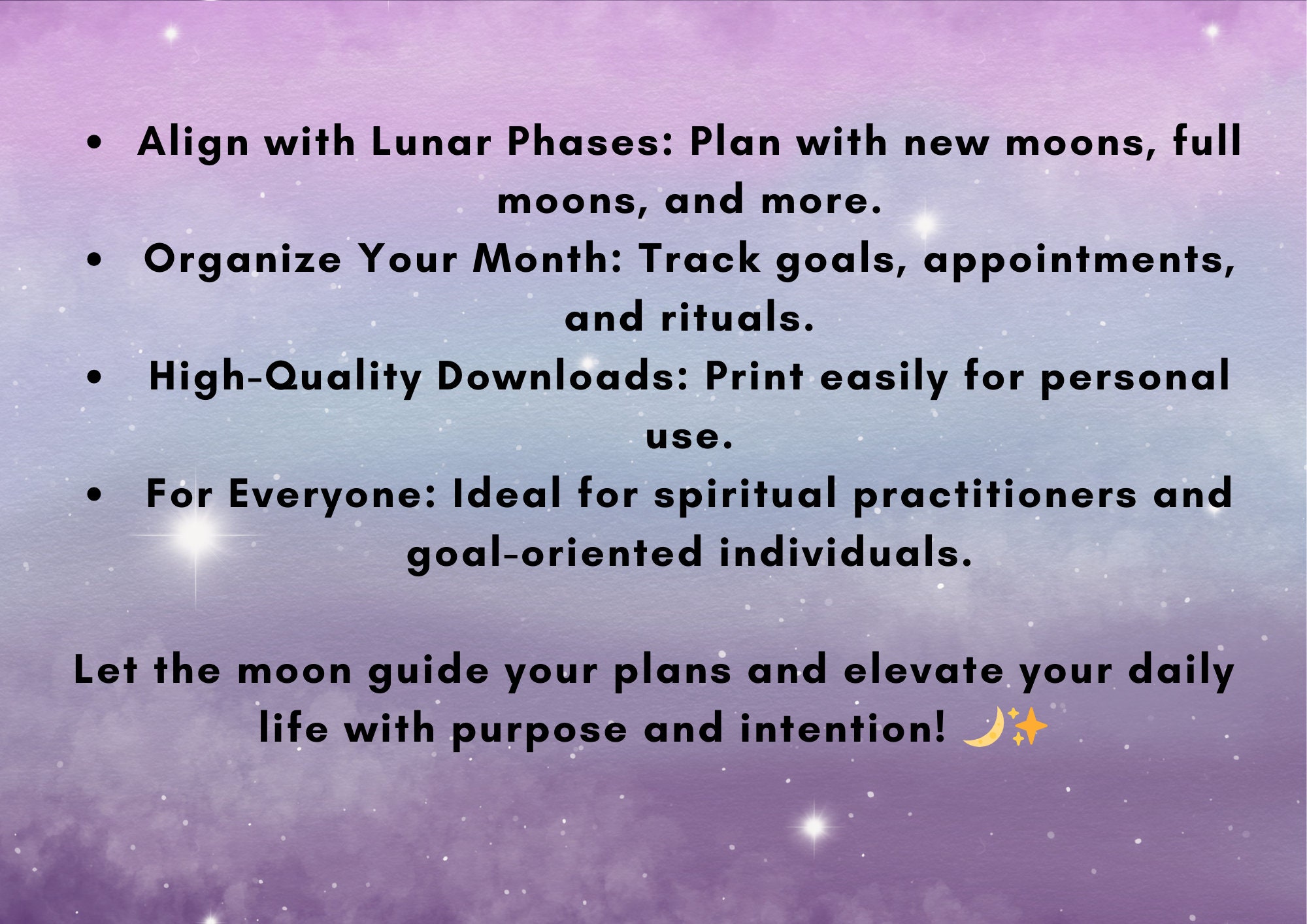 Printable Moon Planner Moon Journal Lunar Phases Celestial Planner ...