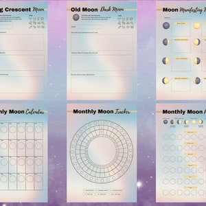 Printable Moon Planner | Moon Journal | Lunar Phases | Celestial ...