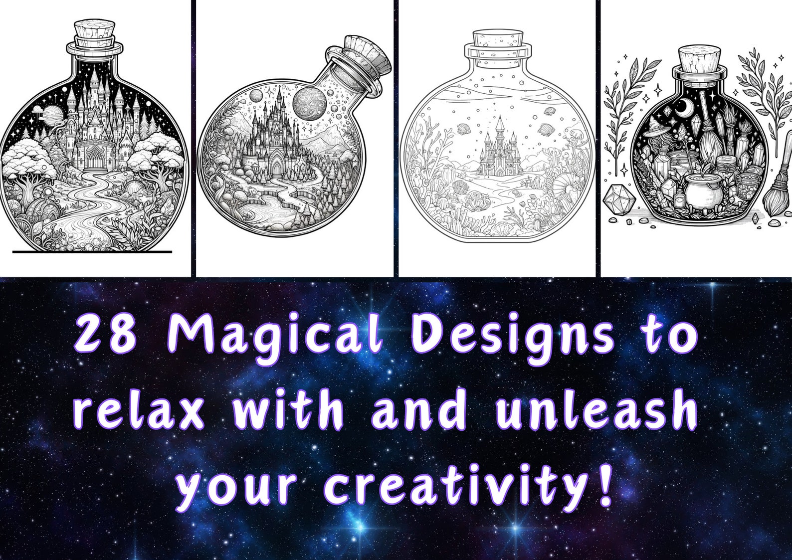 Mystical Potion Printable Coloring Pages | 28 Pages | Mystical Worlds ...