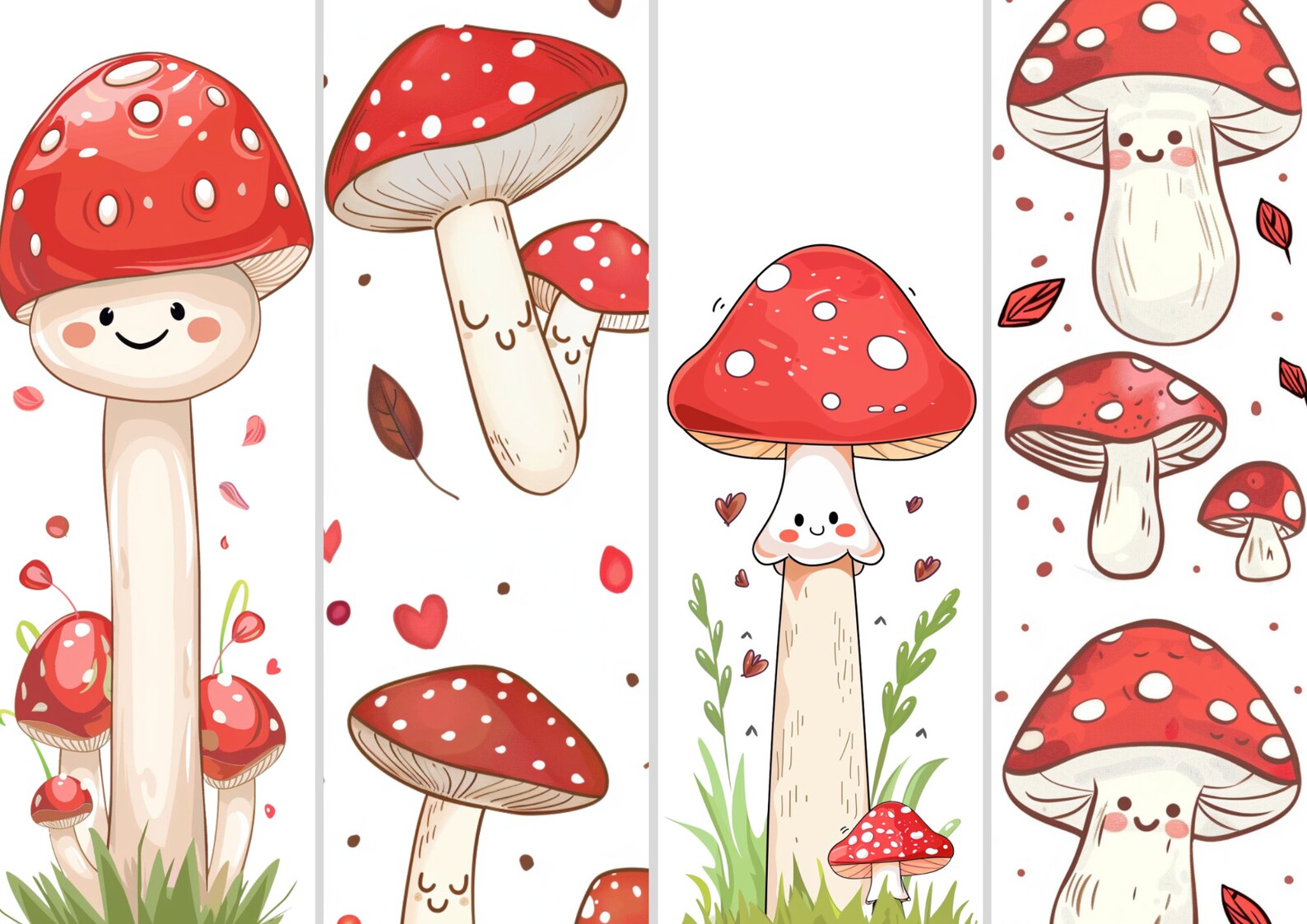 Cutesy Mushroom Printable Bookmarks | 12 Cute & Fun Mushroom Designs ...